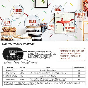 Winado Portable Clothes Dryer, 1.5 Cu.ft. Mini Laundry Dryer, 5.5LBS Compact Electric Dryer w/LED Display, Stainless Steel Tub, Wall Mounting Kits, for Apartments Dorms RVs, 120V 850W