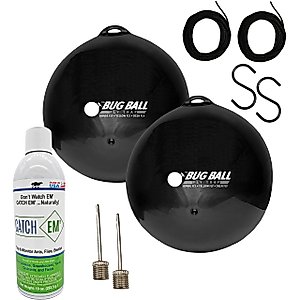 Bug Ball 2 Pack Deluxe Kit Complete- Odorless Eco-Friendly Biting Fly and Insect Killer with NO Pesticides or Electricity Needed, Kid and Pet Safe