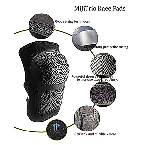 MiJiTrio Knee Pads Construction Heavy-Duty Work Knee Pads - Professional Non-Slip Hard-Shell Tactical Knee Protector with EVA Cushion Support soft and comfortable- For Construction, Gardening (Large)
