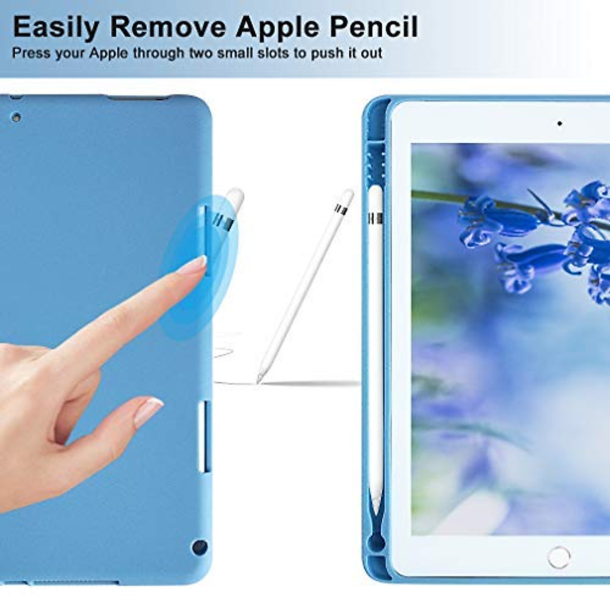 KBCASE Keyboard Case for iPad 6th Generation 2018/5th Gen 2017/iPad Pro 9.7 inch/iPad Air 2 & 1 Detachable Bluetooth iPad Pro 9.7 Case with Keyboard, Built in Pencil Holder