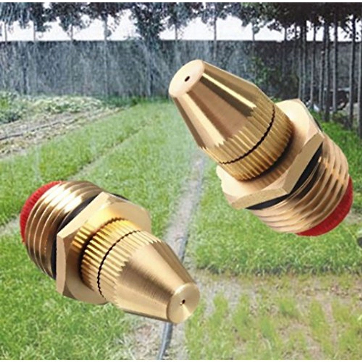 BIGBUY 1/2 Inch Garden Misting Nozzle Multiple Spray Patterns Brass Adjustable (2)