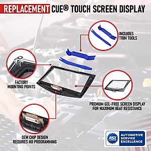 Replacement CUE Touch Screen Display - Compatible with Cadillac Vehicles - ATS, CTS, ELR, Escalade, ESV, SRX, XTS - Premium Gel-Free Infotainment Screen - Replaces Screens For 22980208, 22986276
