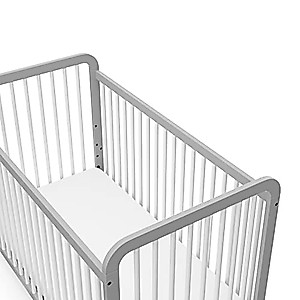 Storkcraft Pasadena 3-in-1 Convertible Crib (Pebble Gray/White) – GREENGUARD Gold Certified, Converts to Daybed and Toddler Bed, Fits Standard Full-Size Crib Mattress, Adjustable Mattress Height