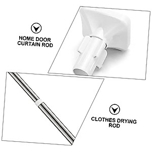Cabilock 1pc Hole-free Telescopic Rod Retractable Curtain Rod Adjustable Curtain Rod Spring Curtain Rods Adjustable Closet Rod Tension Curtain Rod Shower Rod Tension Stainless Steel White