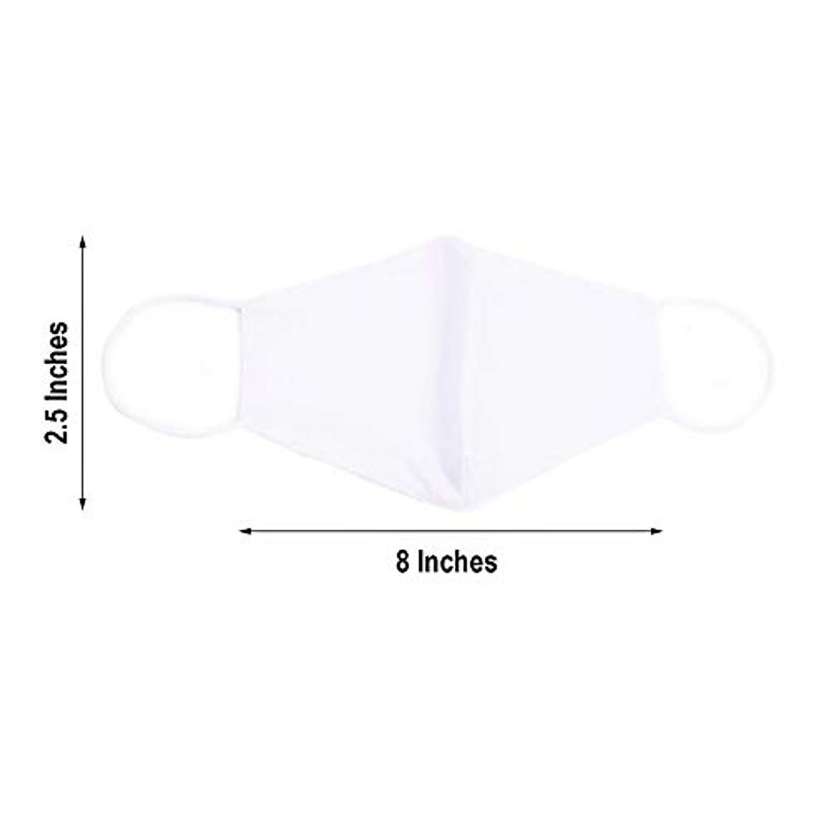 (5 Pack) Reusable and Washable Cotton 3 Layer Face Mask Adult - White