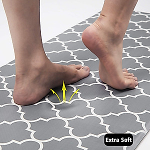 HEBE Anti Fatigue Kitchen Floor Mats Set of 2 Thick Cushioned Kitchen Rugs Mats Set Waterproof Non Slip Comfort Floor Rug Carpet for Kitchen Sink,Laundry 18"x30"+18"x48"