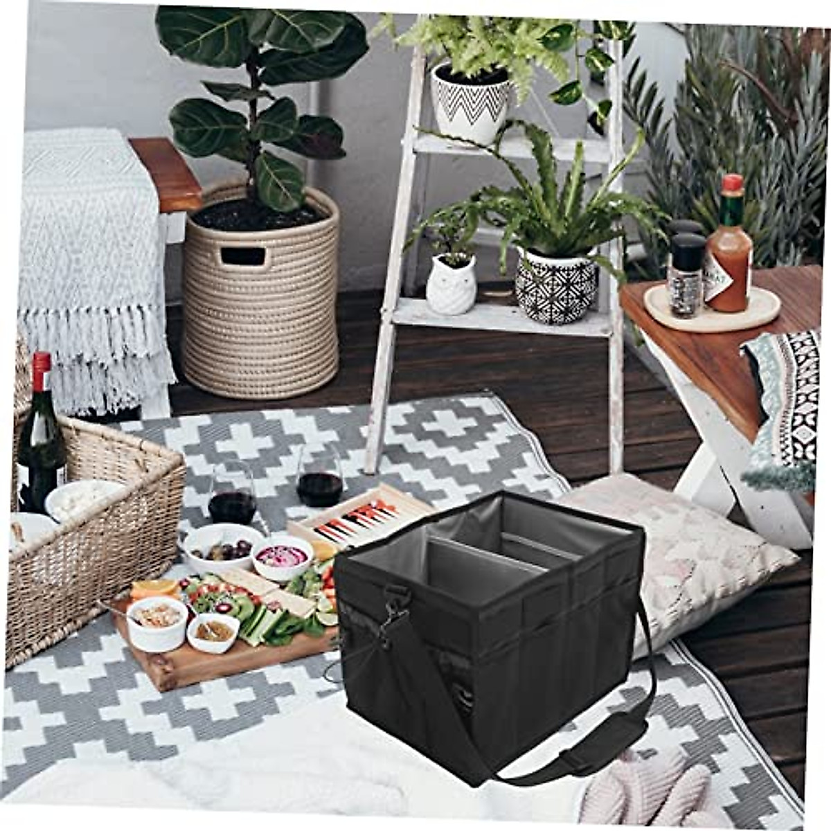 DOITOOL Bbq Storage Box Collapsible Picnic Basket Grill Accessories Picnic Grill Accessory Storage Case Travel Accesories Cargo Organizer Toolkit Outdoor 600d Waterproof Oxford Cloth