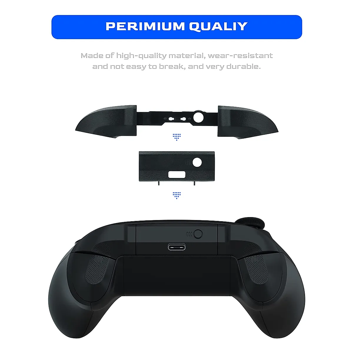 Benseager Replacement Bumper for Xbox Series X Controller, LB RB Bumper Button Replacement Parts for Xbox Series X/S Controller (Black&White)