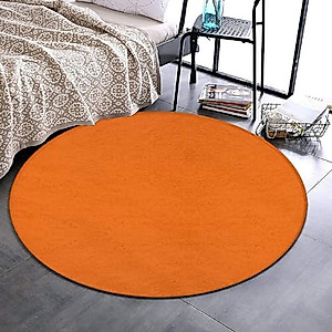 Home Decor Modern Round Area Rug, Non-Slip Kitchen Office Circle Rug, Room Sofa Yoga Soft Round Carpet Compatible with Orange 36inch(90cm)