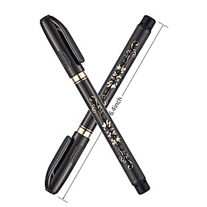 7 Pieces Envelope Addressing Guide 4 Style Addressing Stencil Templates for Envelopes with 2 Size Brush Pens, Making Thank You Card, Festival Cards, Wedding Invitations, Party Invitations