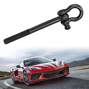 Sulokiy Tow Hook Front Rear Bumper Mid Engine Towing Hooks Trailer Hitch Compatible with for 2014-2024 Chevy Corvette C7 C8 GS Z06 ZR1 P/N Replacement for 15234068,Black