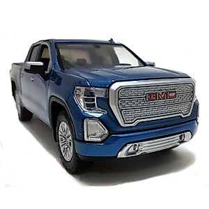 Motormax 2019 GMC Sierra 1500 Denali Crew Cab Pickup Truck Metallic Blue 1/24-1/27 Diecast Model Car 79362, Toys for Kids and Adults