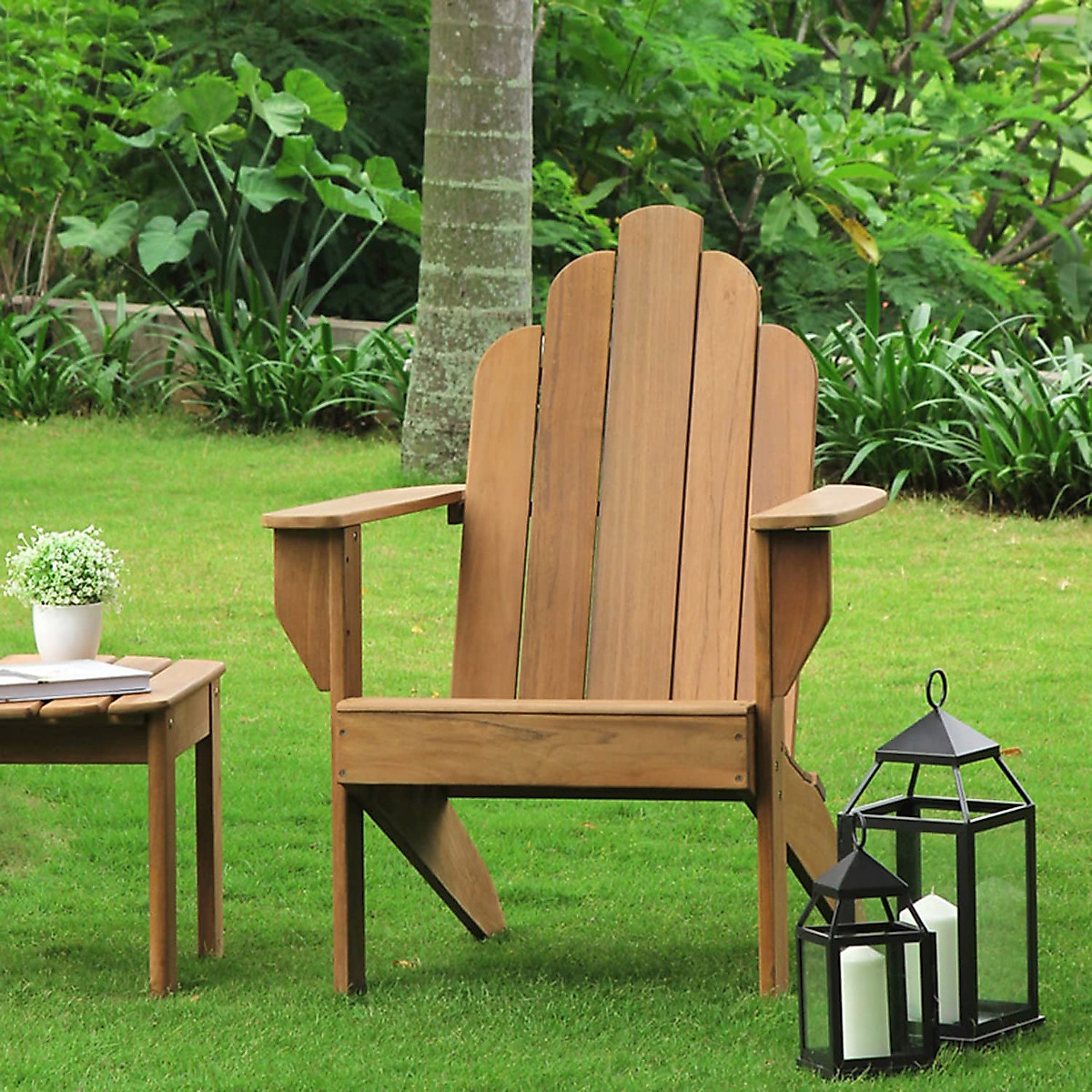 Cambridge Casual Arie Patio Adirondack, Fire Pit Lounge Chair/Natural Teak