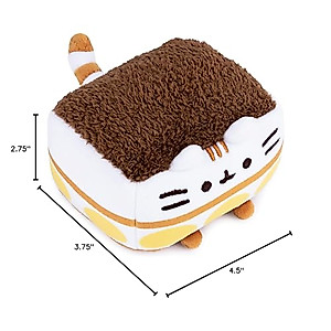 GUND Pusheen Tiramisu Plush Squishy, Stuffed Animal for Ages 8 and Up, White/Brown, 4”