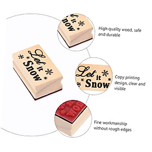 3pcs Christmas Snowflake Stamp Wooden Stamps Scrapbook Stamp Christmas Holiday Decorative Rubber Stamp Xmas Stamp Wooden Seal DIY Diary Stamp Snow Stamp self Made periodicals