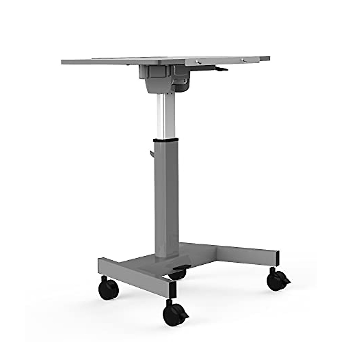 Offex Mobile Gray Pneumatic Adjustable Height and 3-Position Flip-Top Student Nesting Desk with Built-in Pencil Tray, Bottle Holder, Bag Hook - Great for School, Classroom and More