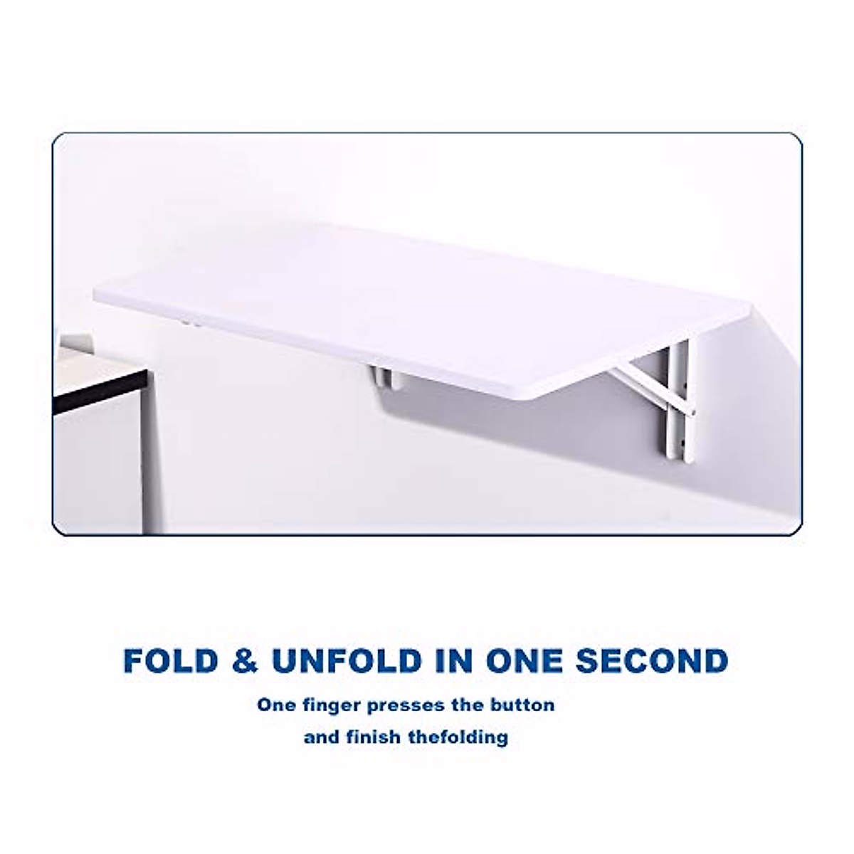 Zytty Folding Wall Desk, Wall Desk Fold Down Wall Mounted Desk for Small Space, Floating Desk (White, Medium)