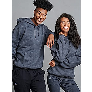 Russell Athletic Men's Dri-Power Pullover Fleece Hoodie, Black Heather, Medium