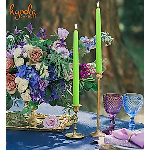 12 Pack Tall Taper Candles - 10 Inch Lime Dripless, Unscented Dinner Candle - Paraffin Wax with Cotton Wicks - 8 Hour Burn Time