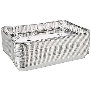 DCS Deals Pack Of 12 1/4-Size (Quarter) Sheet Cake Aluminum Foil Pan– Extra Sturdy and Durable – Great for Bake Sales, Events and Transporting Food - 12-3/4" x8-3/4 x 1-1/4"
