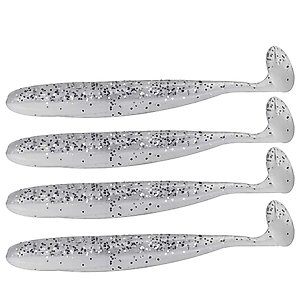 Demeras 20PCS Soft Fishing Lures Kit 7.5cm Plastic T-Tail Grub Worm Baits Artificial Fish Tackle Accessory for Freshwater Saltwater(White)