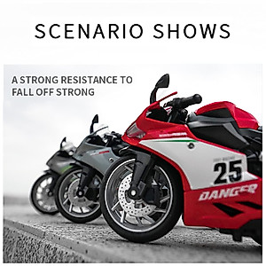 Gilumza Pull Back Motorcycle Toys, Pullback Gift with Music Light, Race Motorcycles Toy for Boys Kids Age Over 3 4 5 6 7 8 Year Old (Redwhite)