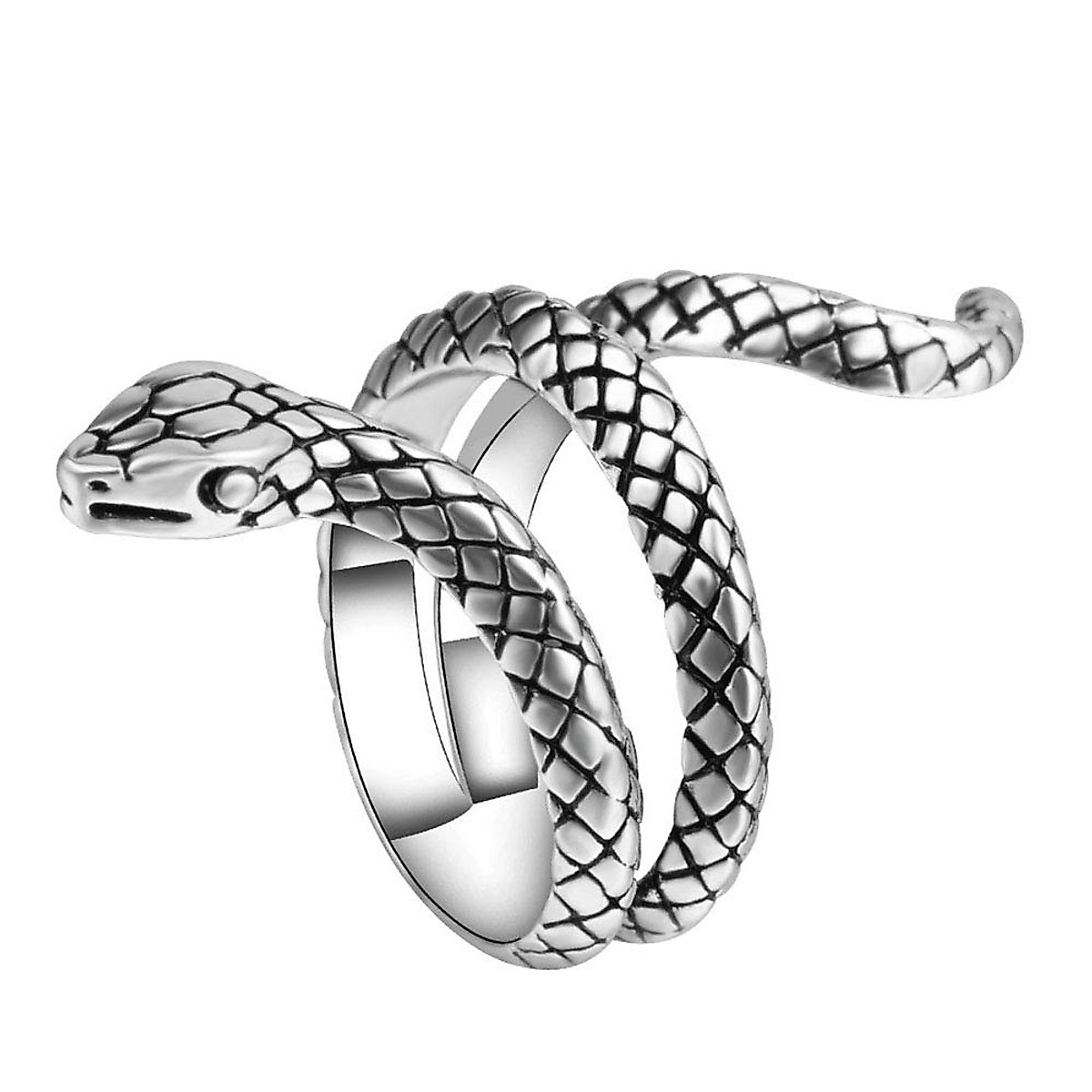 Cinlan Cobra Shaped Ring Open Ring Temperament Snake Vintage Ring