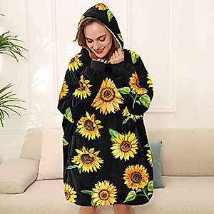 LetsFunny Blanket Hoodie,Oversized Wearable Sherpa Fleece Blanket Sweatshirt,Super Soft Warm Cozy with Giant Pocket,Gifts for Women Men Adults Teenagers Kids, One Size Fits All