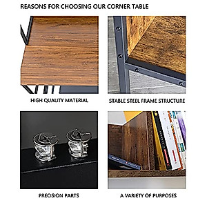 MJWDP Computer Desk PC Laptop Study Table Workstation with Hutch Bookshelf 47 Inch Home Office Space Saving Design Black/Dark Walnut (Color : D)