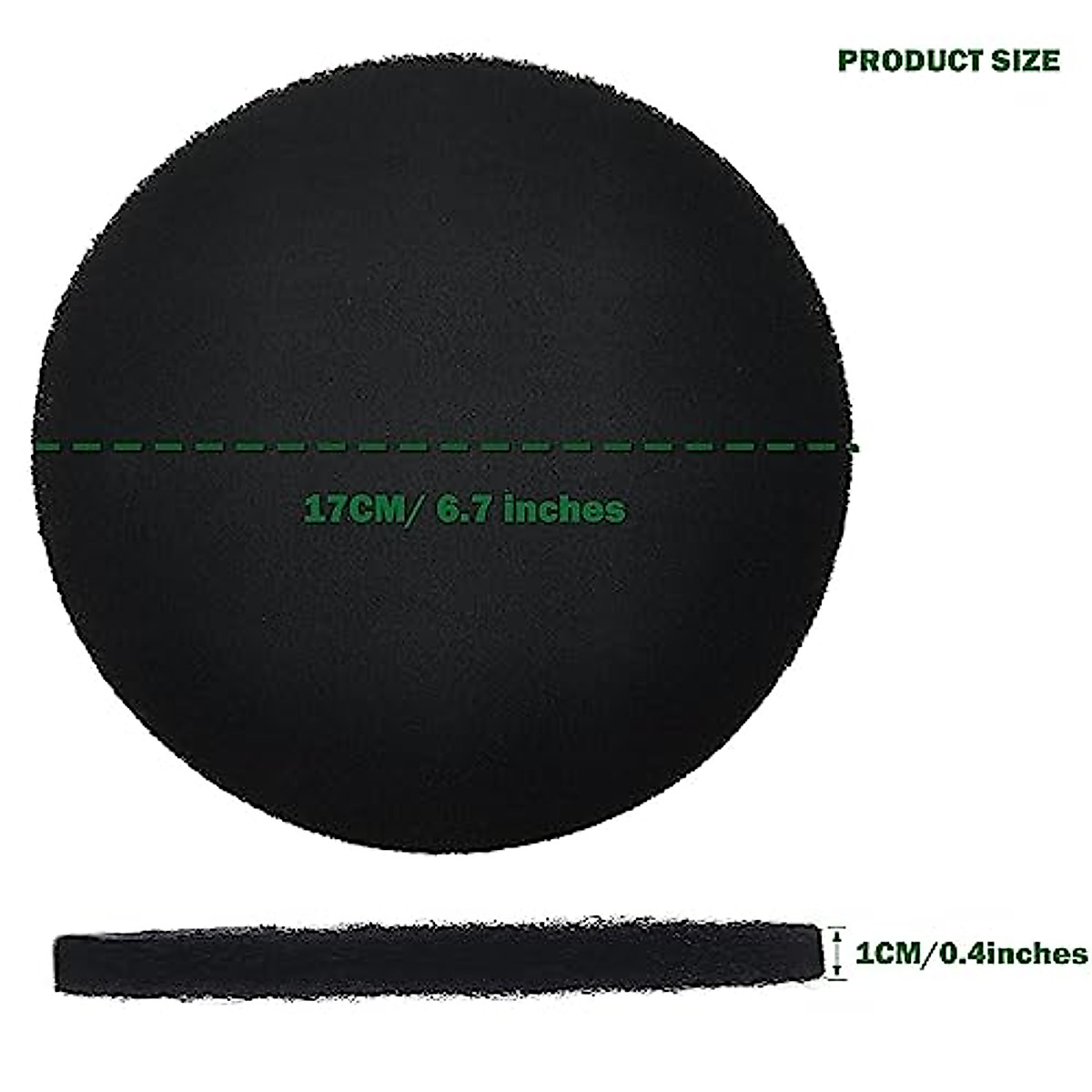 12 Pack Round 6.7inches Charcoal Filter Replacement Refill Sets for Kitchen Compost Bin and Countertop Bin Pail. Absorbs and Traps Trash Odor, Fresh Indoor Air