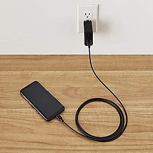 Amazon Basics 2-Pack USB-C to USB-A 2.0 Fast Charger Cable, 480Mbps Speed, USB-IF Certified, for Apple iPhone 15, iPad, Samsung Galaxy, Tablets, Laptops, 6 Foot, Black