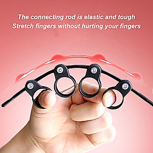 Finger Expander, Expand Finger Training Tool Musical Instrument Expander Piano Finger Separator Resistant Stretching Finger Exerciser for Piano Guitar(Black Large, Adjustable Span)