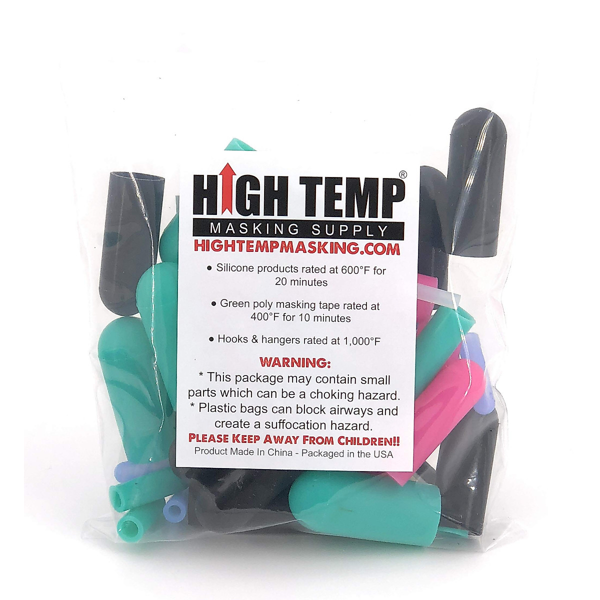 40 Piece High Temp Silicone Rubber Protective End Cap Kit - 3/32" to 3/4" for Powder Coating Custom Painting Anodizing