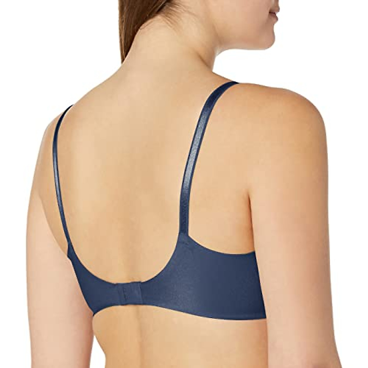Warner's Women's Plus Size Simply Perfect Underarm-Smoothing Comfort Underwire Lightly Lined T-Shirt Bra TA4356, Button Blue, 36DD