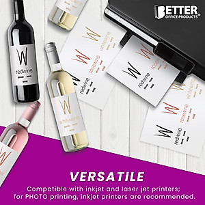 Thin Glossy Photo Paper, 100 Sheets, 8.5 x 11", 30 lb, 115gsm, Inkjet Photo Paper, by Better Office Products, for Brochure Printing, Custom Chip Bag Party Favors, Letter Size, 100-Count Pack