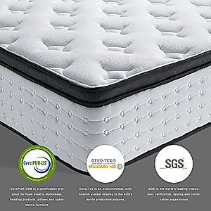 UniPon 14 Inch King Mattress, Gel Foam Mattress Hybrid Mattress, Made in USA, CertiPUR-US Certified, Individually Wrapped Pocket Coils Innerspring Mattress in a Box, 76 * 80 * 14 inch