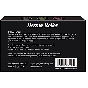 Derma Roller for Face and Body - Angel Kiss 4 in 1 Titanium Microneedling Roller Kit Micro Needle Microneedle Roller, 300 and 720 Needles 0.25mm,1200 Needle 0.3mm
