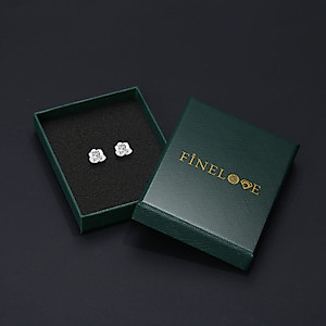 White Gold Plated Rose Flower Stud Earrings for Women Gift