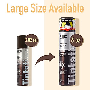 RED by Kiss Tintation Temporary Hair Color Spray, Instant Gray Root Cover Up, Water-Resistant, Smudge-Proof, Easy Wash Out, Hairline & Barber Touch-Up, Quick Dry (2 Pack) (Dark Brown)