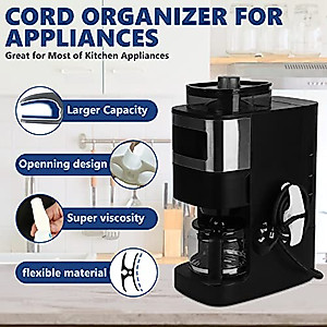 12pcs Cord Organizer for Appliance Kitchen Appliance Cord Organizer Stick On Cord Holder Wrapper for Appliance, Usefull Kitchen Gadgets, Kitchen Appliance Accessories for Mixer Coffee Maker Air Fryer