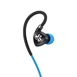 JLab Fit 2.0 Bluetooth Enabled Wireless Sports Earbuds | Bluetooth 4.1 | 10mm Titanium Drivers | 6 Hour Battery Life | IP55 Sweatproof | Flexible Memory Wire | Blue