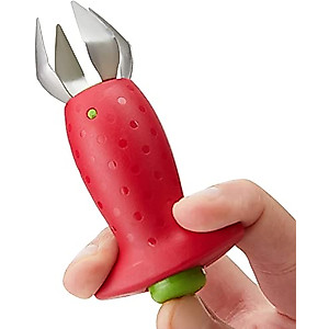 Chef'n Original Stem Gem Strawberry Huller, Red/Green -