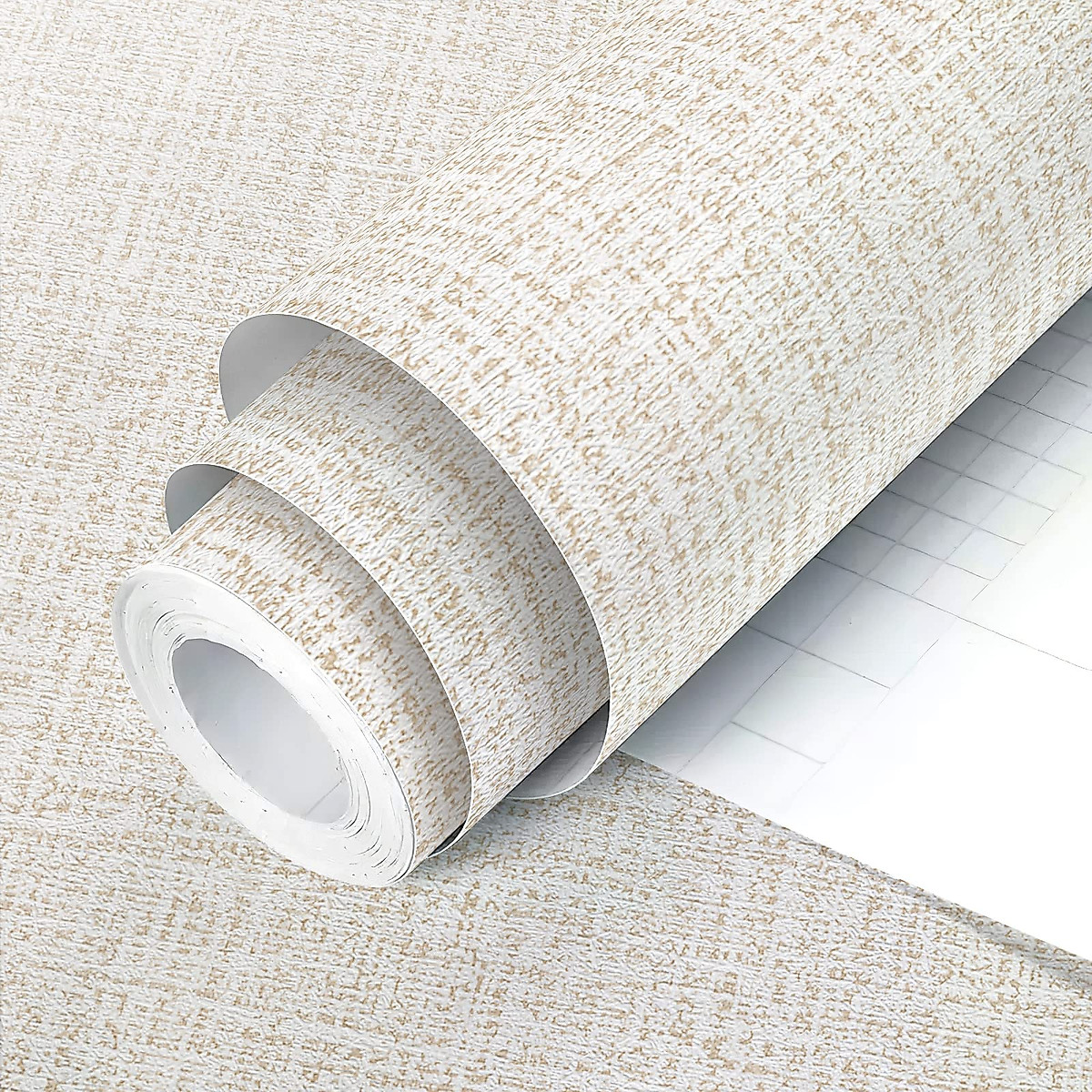 Beige Wallpaper Grasscloth Peel and Stick Wallpaper Contact Paper for Walls 17.7inx118.1in Textured Wall Paper Vinyl Grasscloth Wallpaper Contact Paper Peel and Stick Beige Self Adhesive Wallpaper