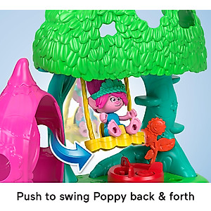 Fisher-Price Imaginext DreamWorks Trolls Toys Flower Fun Campsite Playset with Poppy Figure for Pretend Play Kids Ages 3+ Years