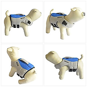 Dog Life Jacket, Sport Style Dog Float Coat with Excellent Buoyancy, Stylish Dog Swimming Safety Vest with Rescue Handle for Small Medium Large Dogs Blue L