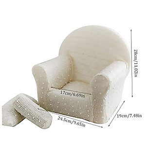 Xoeryoy Baby Sofa Cuddly Sherpa Toddler Armchair Couch Kids Mini Sofa with 2 Chair Armrests Infant Photography Prop White for 1-2 Month