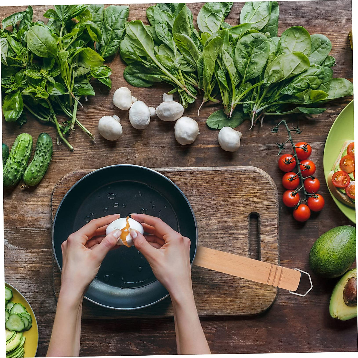 Yardenfun 2pcs Japanese style soup pot handle stainless steel saucepan stainless cookware wok accessories soup pot handles replacement kitchen utensils sauce pan handle grip wooden pot grip