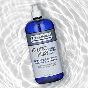 Doc Johnson TitanMen - Hydro Play Water Based Lube - Long lasting & Smooth with quick & easy clean up - Versatile and multi-purpose for all your pleasure play - 32 fl oz (946.3 mL)