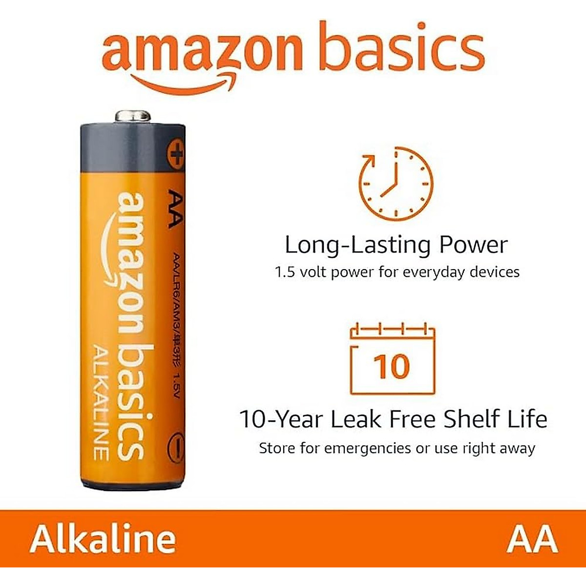 Amazon Basics 100 Pack AA High-Performance Alkaline Batteries, 10-Year Shelf Life, Easy to Open Value Pack & 12 Pack C Cell All-Purpose Alkaline Batteries, 5-Year Shelf Life, Easy to Open Value Pack