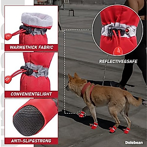 Dog Shoes for Small Medium Dogs and Puppy Paw Protectors Booties Dog Shoes for Hot Pavement Boots Anti-Slip red-3